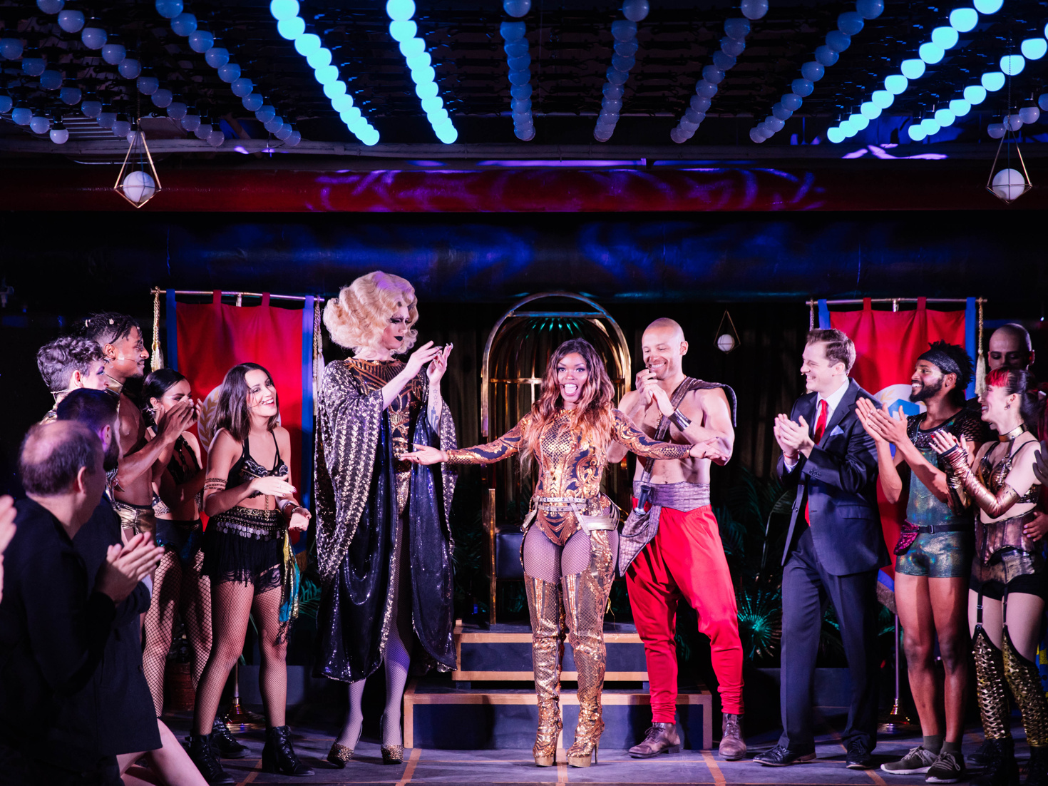 Bow Down! Dusty Ray Bottoms and the Cast of Cleopatra Have an Opening ...